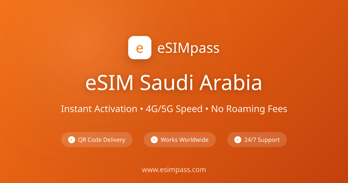 eSIM Saudi Arabia 2026 - Skip Roaming · No App Needed | eSIMpass